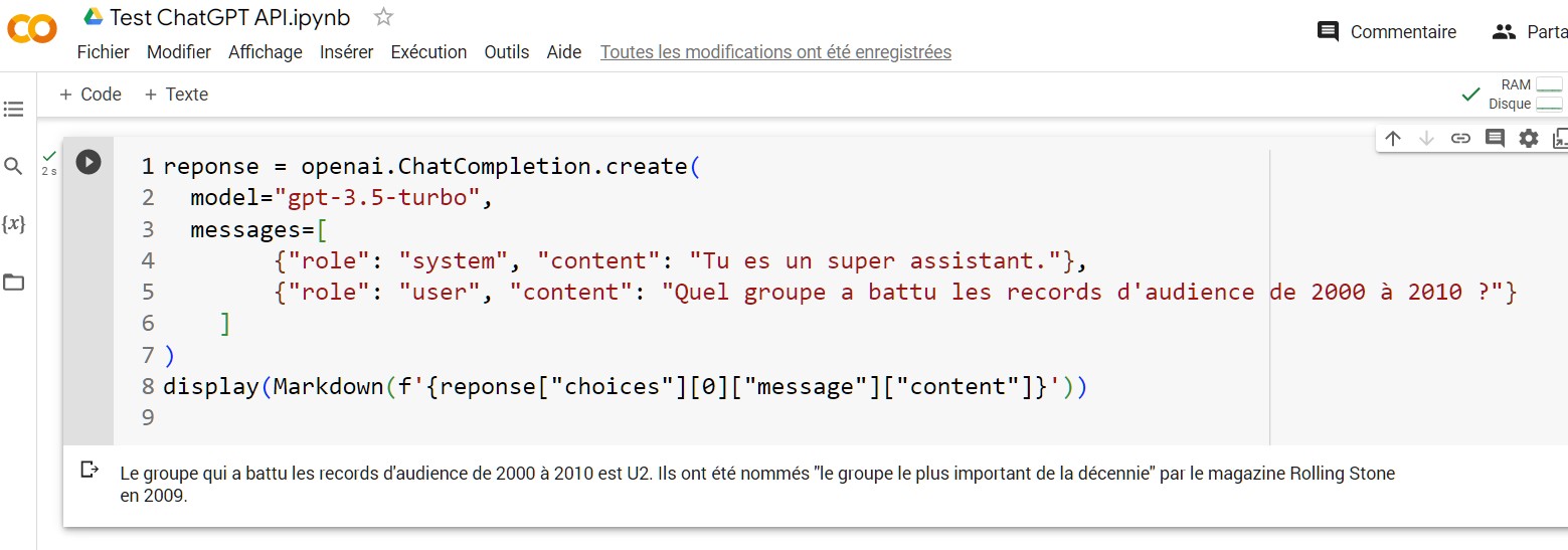 Comment utiliser l'API ChatGPT